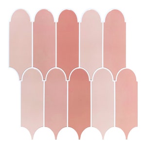 Thicker 5 Pcs Pink Fish Scale Peel and Stick Tile Backsplash Kitchen ...