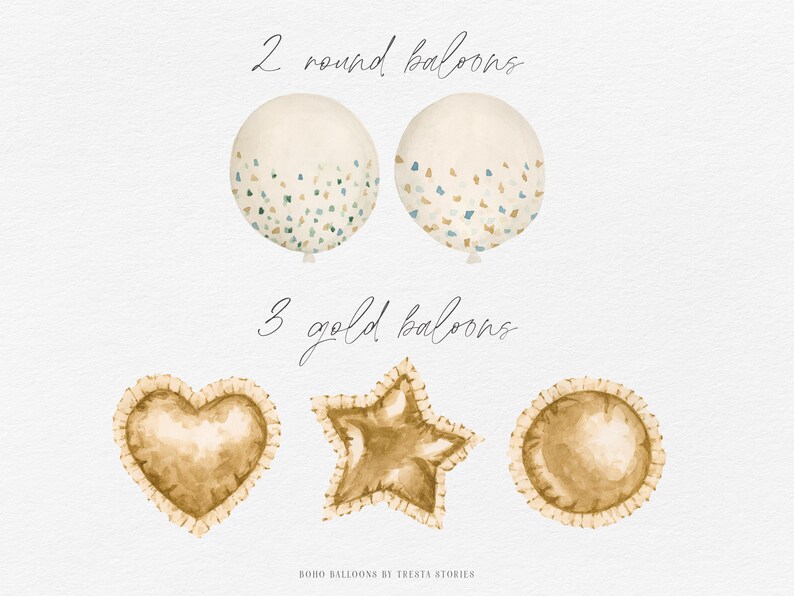 Watercolor Boho Balloons Clipart, Boho Nursery Decor, Baby Shower ...