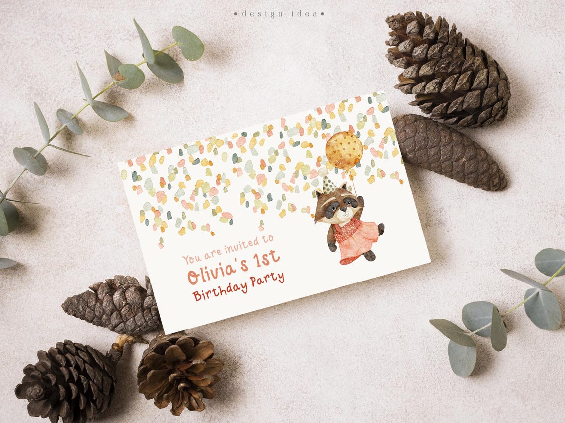 Watercolor Birthday Clipart, Forest Animals Party Decorations - Etsy