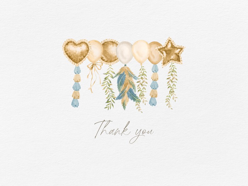 Watercolor Balloons Clipart, Boho Balloons Arrangements, Boys Baby ...