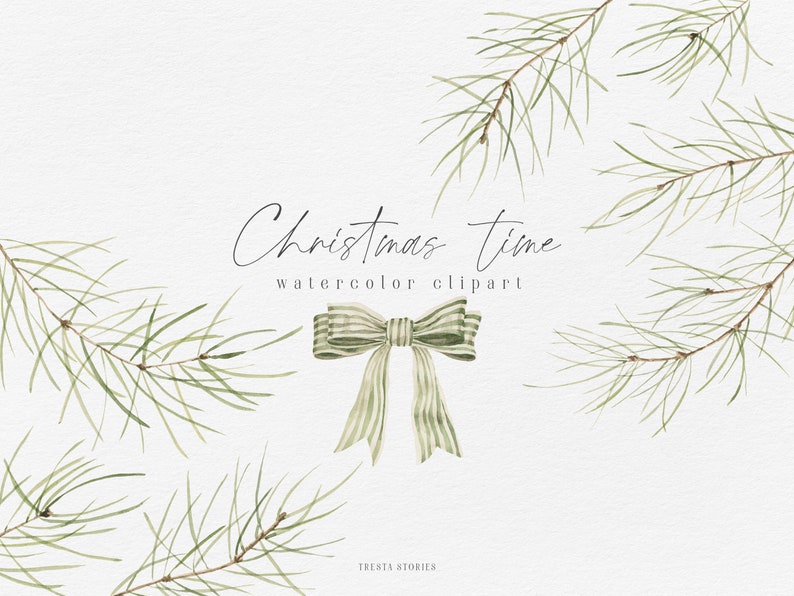 Christmas Watercolor Clipart Set Hand Painted Christmas - Etsy