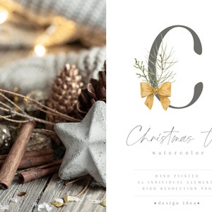 Christmas Watercolor Clipart Set, Hand Painted Christmas Greenery ...