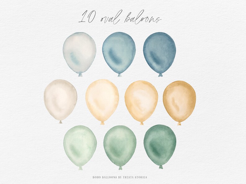 Watercolor Boho Balloons Clipart, Boho Nursery Decor, Baby Shower ...