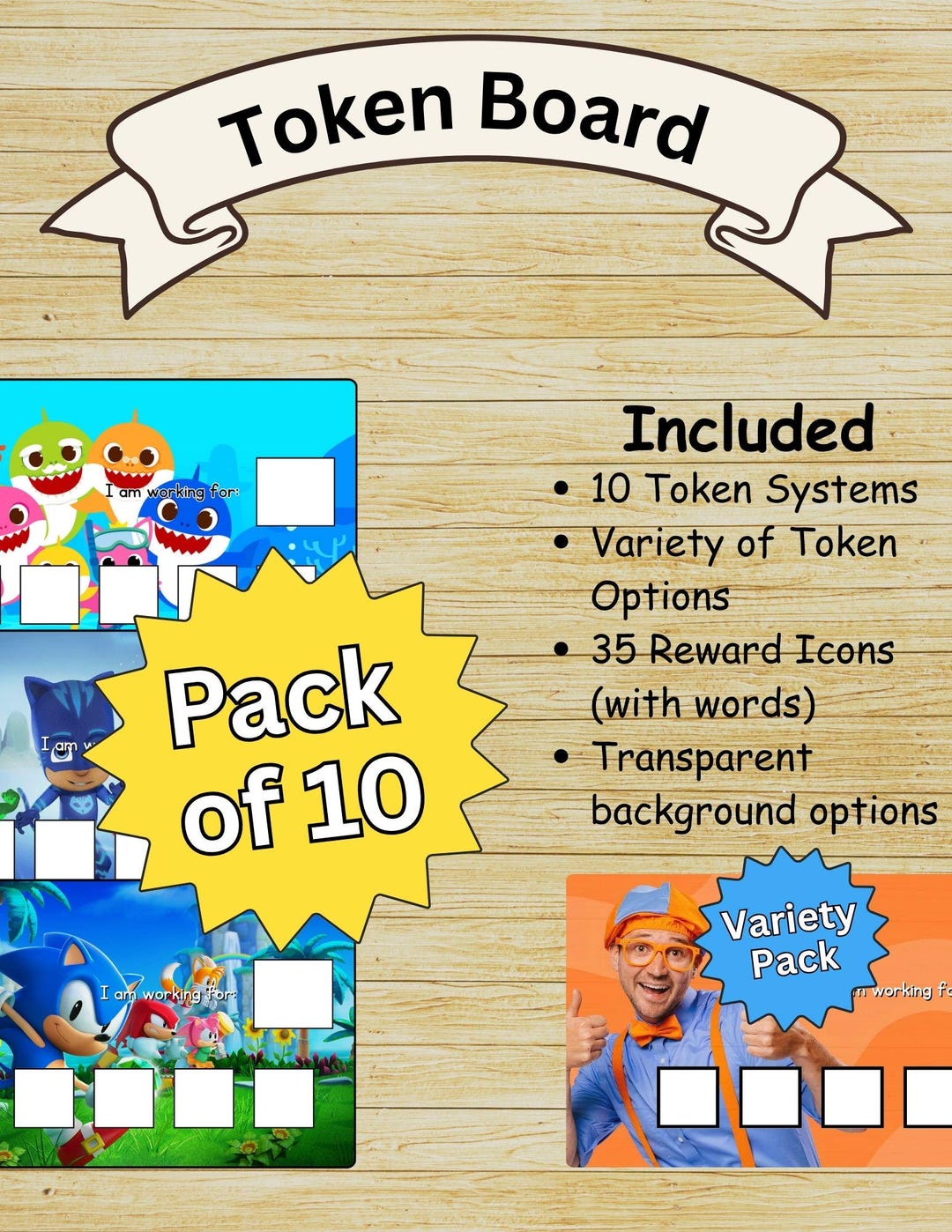 Themed Token Boards: Positive Reinforcement Reward Charts (digital ...