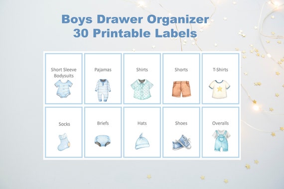 Clothes Drawer Labels Clothing Drawer Organizer Dividers - Etsy