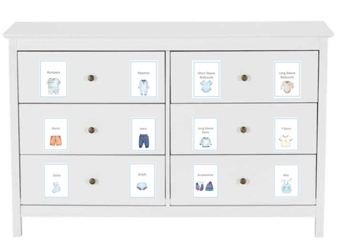 Clothes Drawer Labels, Clothing Drawer Organizer, Closet Organiser ...