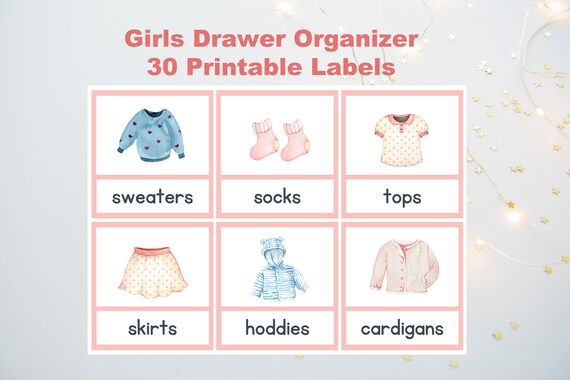 Clothes Drawer Labels Clothing Drawer Organizer Closet - Etsy
