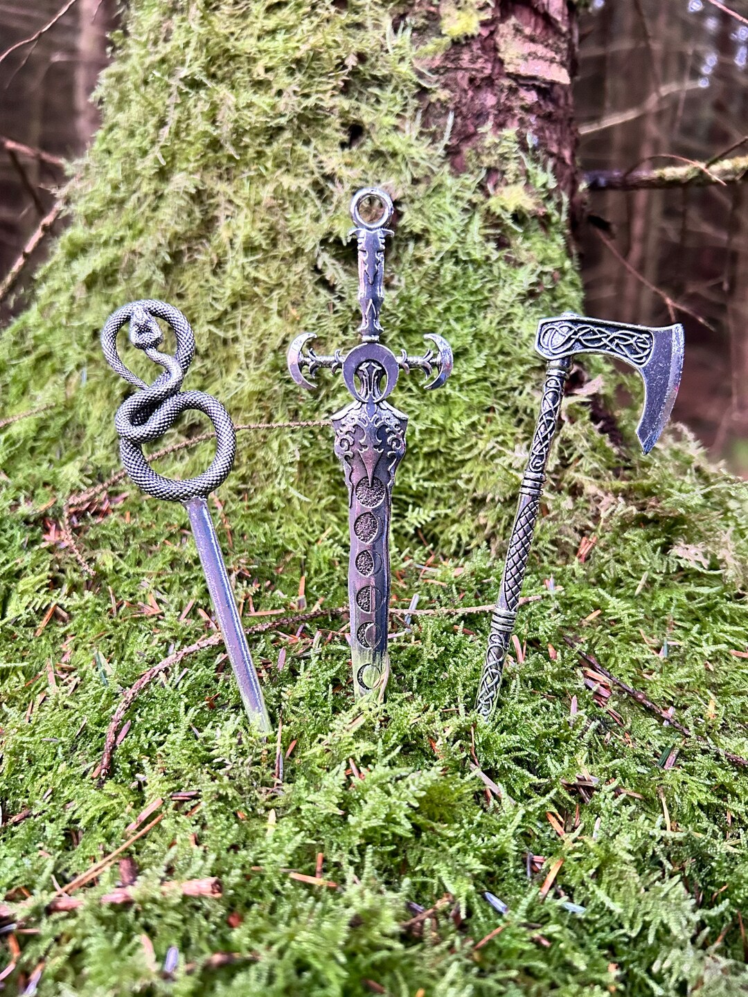 Celtic and Viking Elegant Style Hair Sticks for Viking, Witchy ...