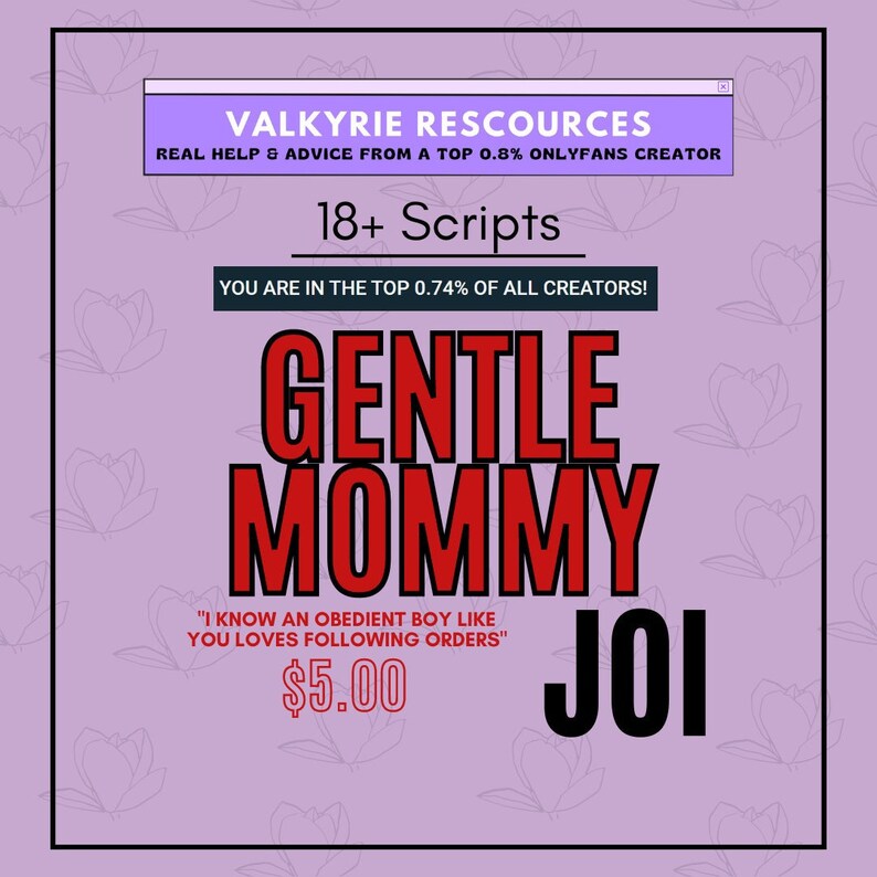 Gentle Mommy Joi Script Adult Content Onlyfans Camgirl Etsy