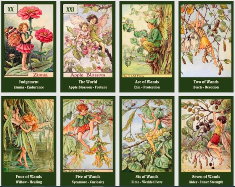 Flower Fairies Tarot Deck. Vintage Art Tarot Cards - Etsy