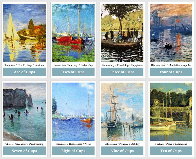Claude Monet Tarot Deck. Vintage Tarot Cards - Etsy