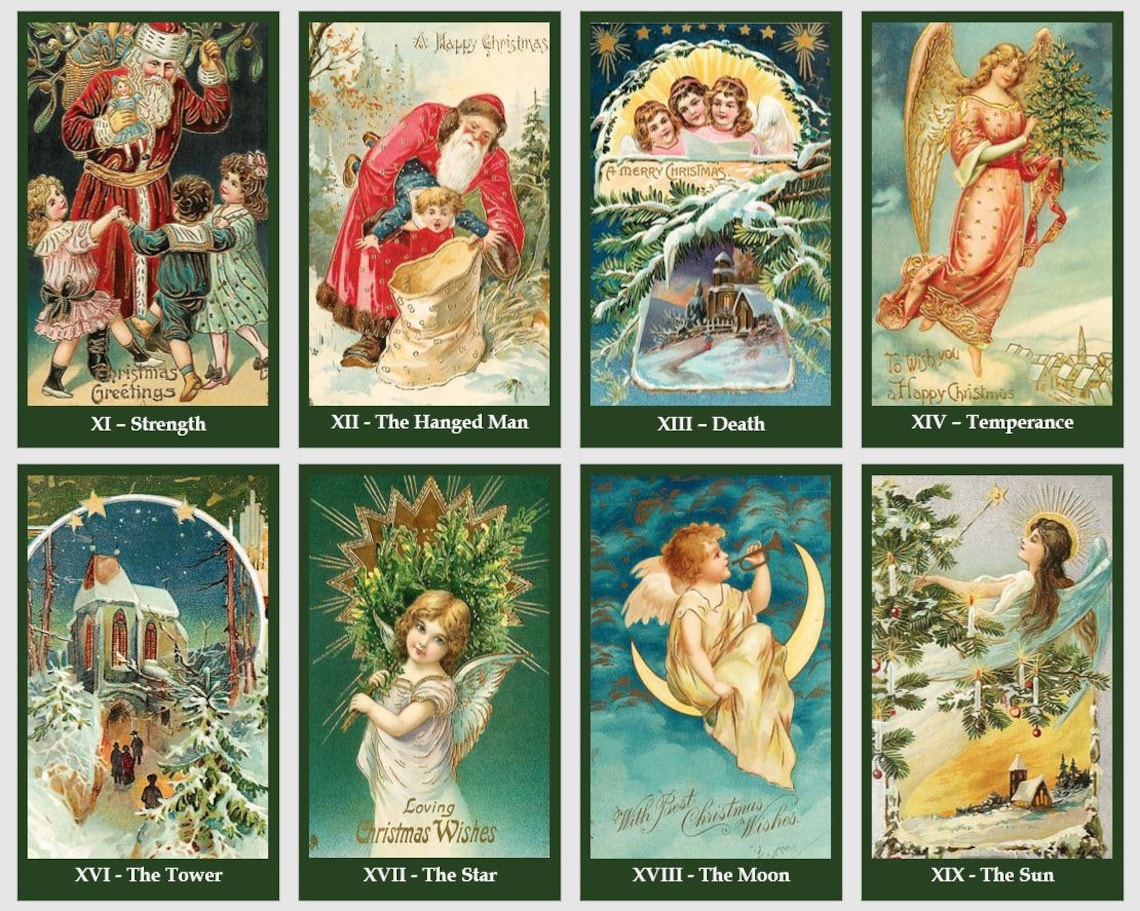 Christmas Tarot Deck. Vintage Tarot Cards - Etsy