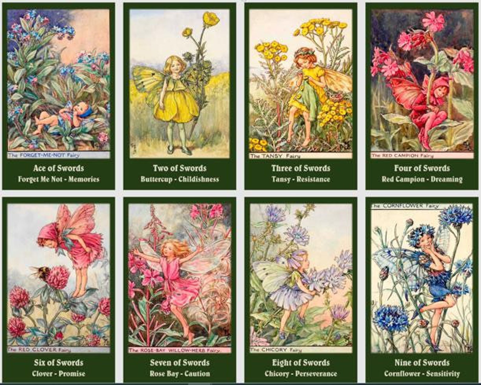Flower Fairies Tarot Deck. Vintage Art Tarot Cards - Etsy