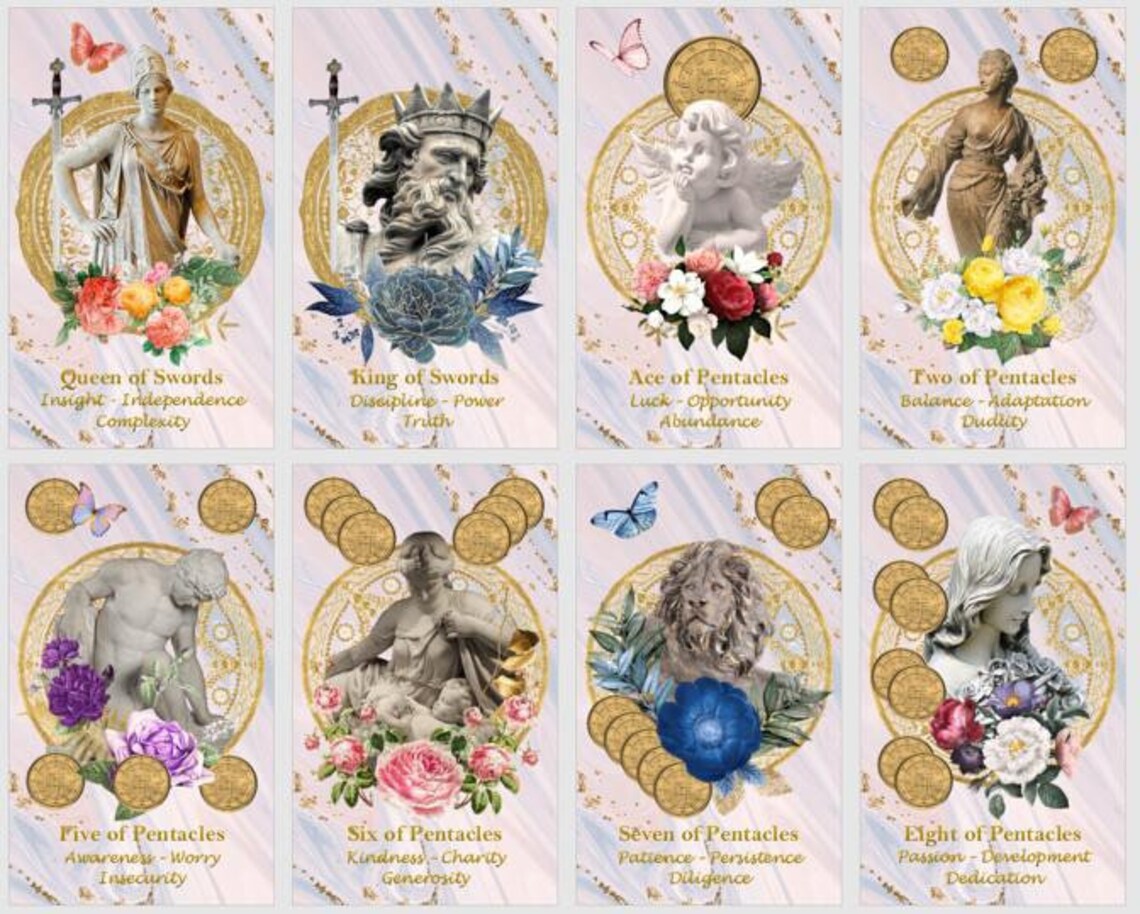 Ancient Revival Tarot Deck. Graphics Design Tarot Cards - Etsy