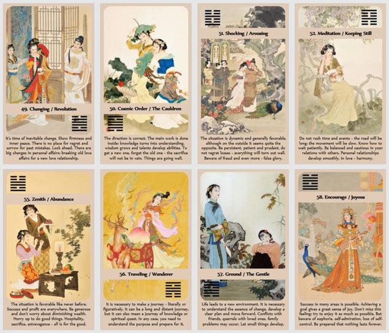 Yin and Yang Oracle Cards. I Ching. Book of Changes - Etsy