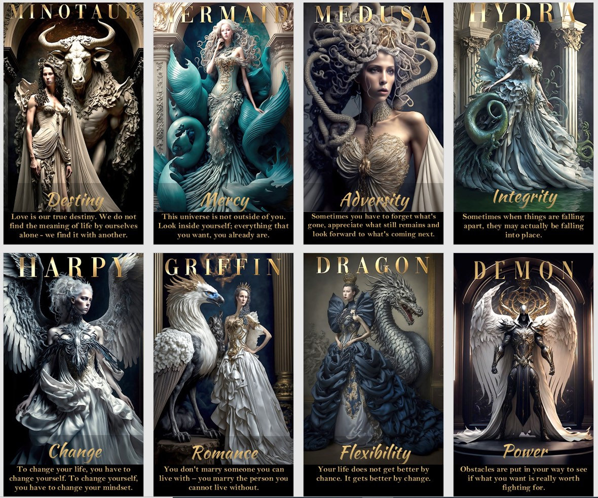 Oracle of Mythical Creatures Cards. Mythic Monsters and Divine ...