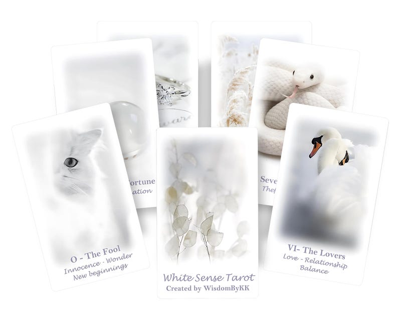White Sense Tarot Deck. Innocence and Purity Tarot Cards - Etsy