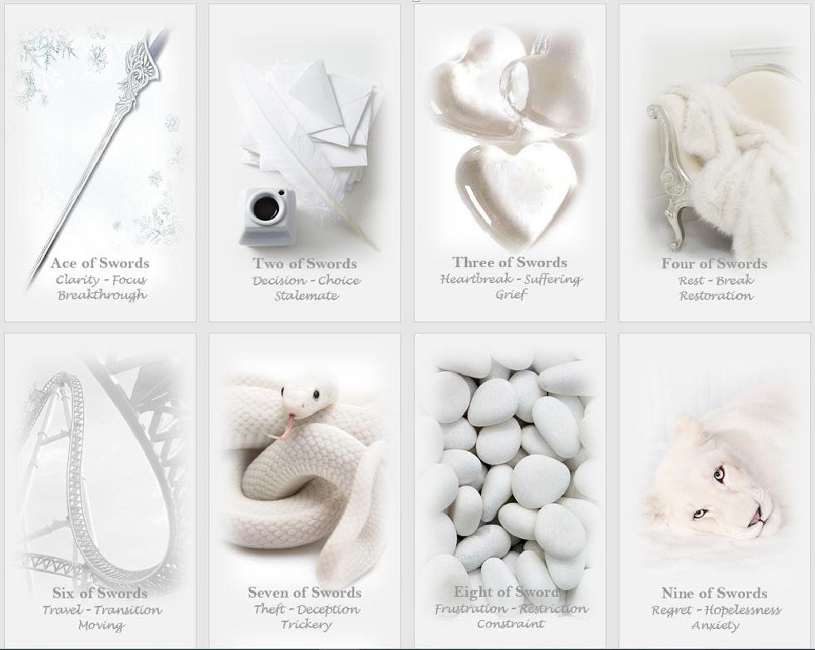 White Sense Tarot Deck. Innocence and Purity Tarot Cards - Etsy