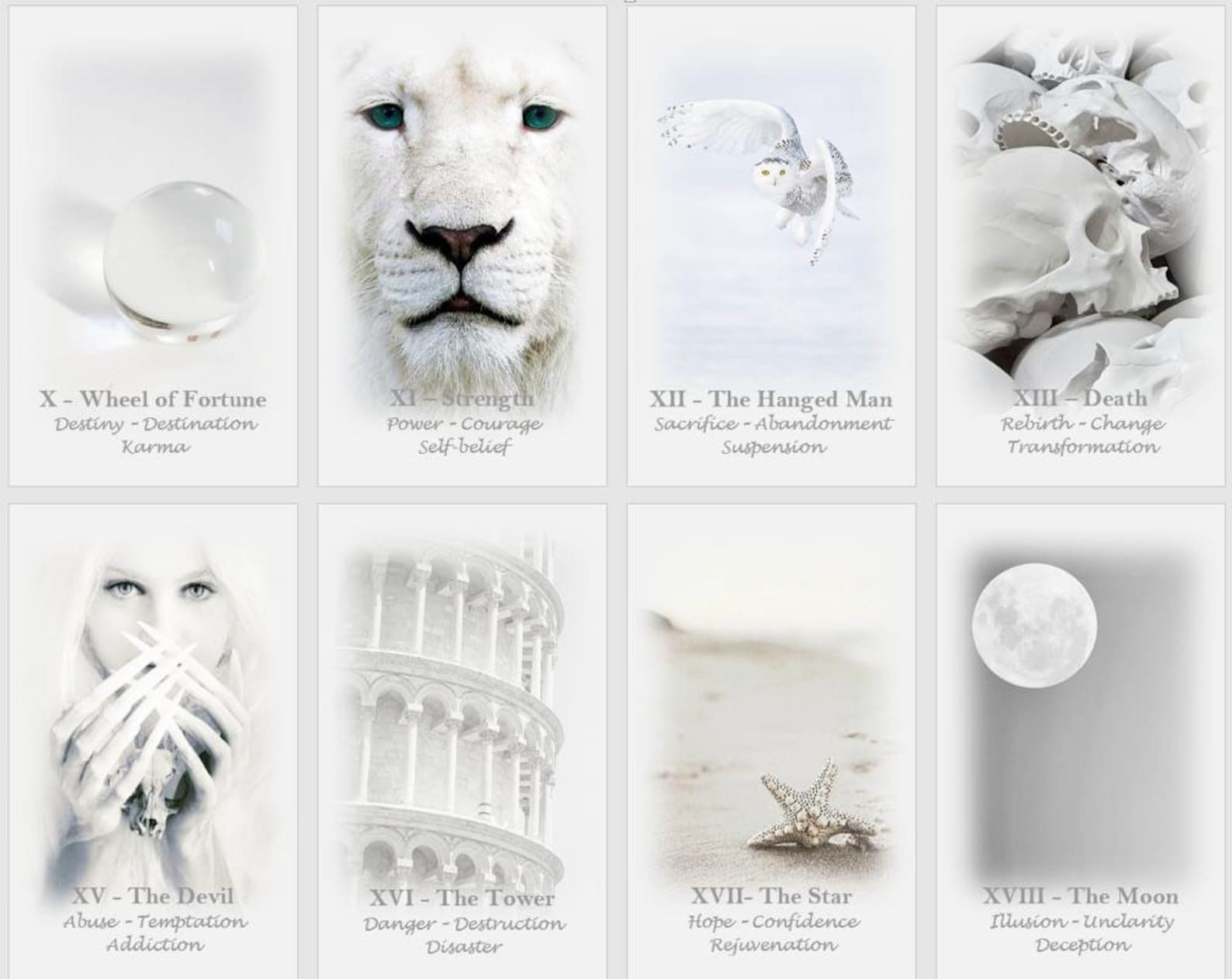 White Sense Tarot Deck. Innocence and Purity Tarot Cards - Etsy