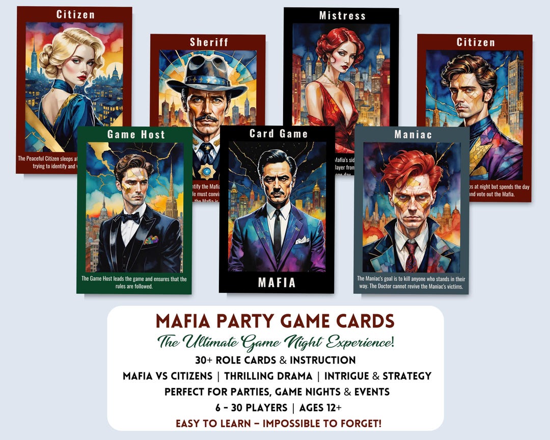Mafia Party Game – Expanded Edition | Intrigue, Strategy & Hidden Roles ...