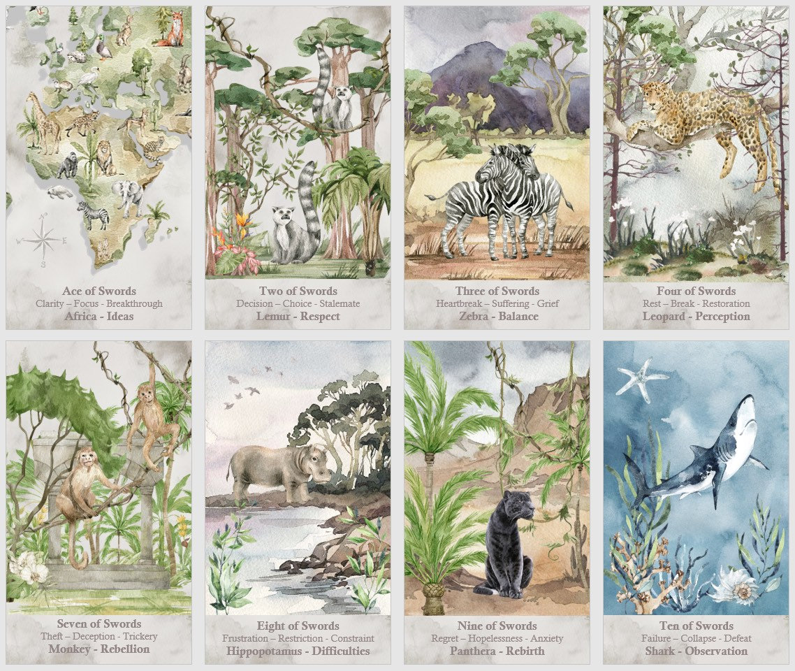 Animal Spirit Tarot Deck. Watercolor Tarot Cards - Etsy