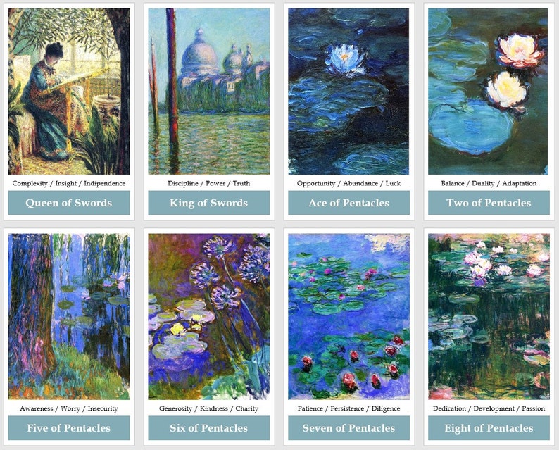 Claude Monet Tarot Deck. Vintage Tarot Cards - Etsy