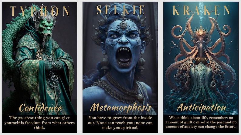 Mythical Creatures Oracle Cards Deck - Fortune Telling - Etsy
