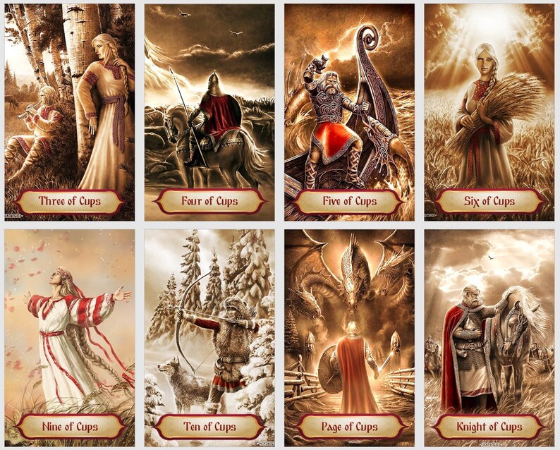 Slavic Myths Tarot Deck, Handmade Fortune Telling Cards - Etsy