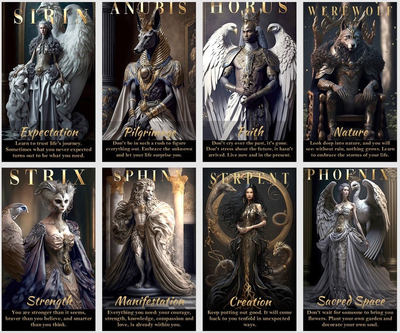 Mythical Creatures Oracle Cards Deck - Fortune Telling - Etsy