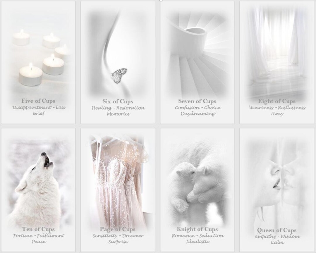 White Sense Tarot Deck. Innocence and Purity Tarot Cards - Etsy