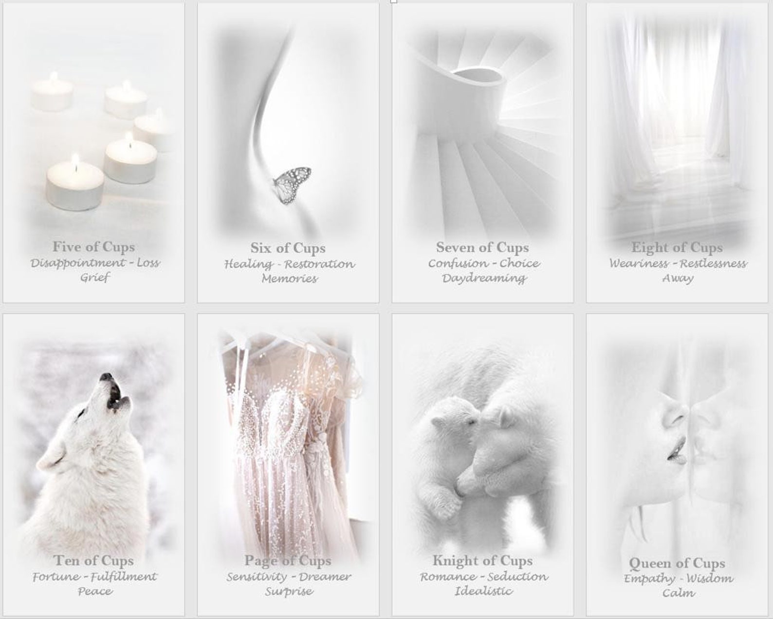 White Sense Tarot Deck. Innocence and Purity Tarot Cards - Etsy