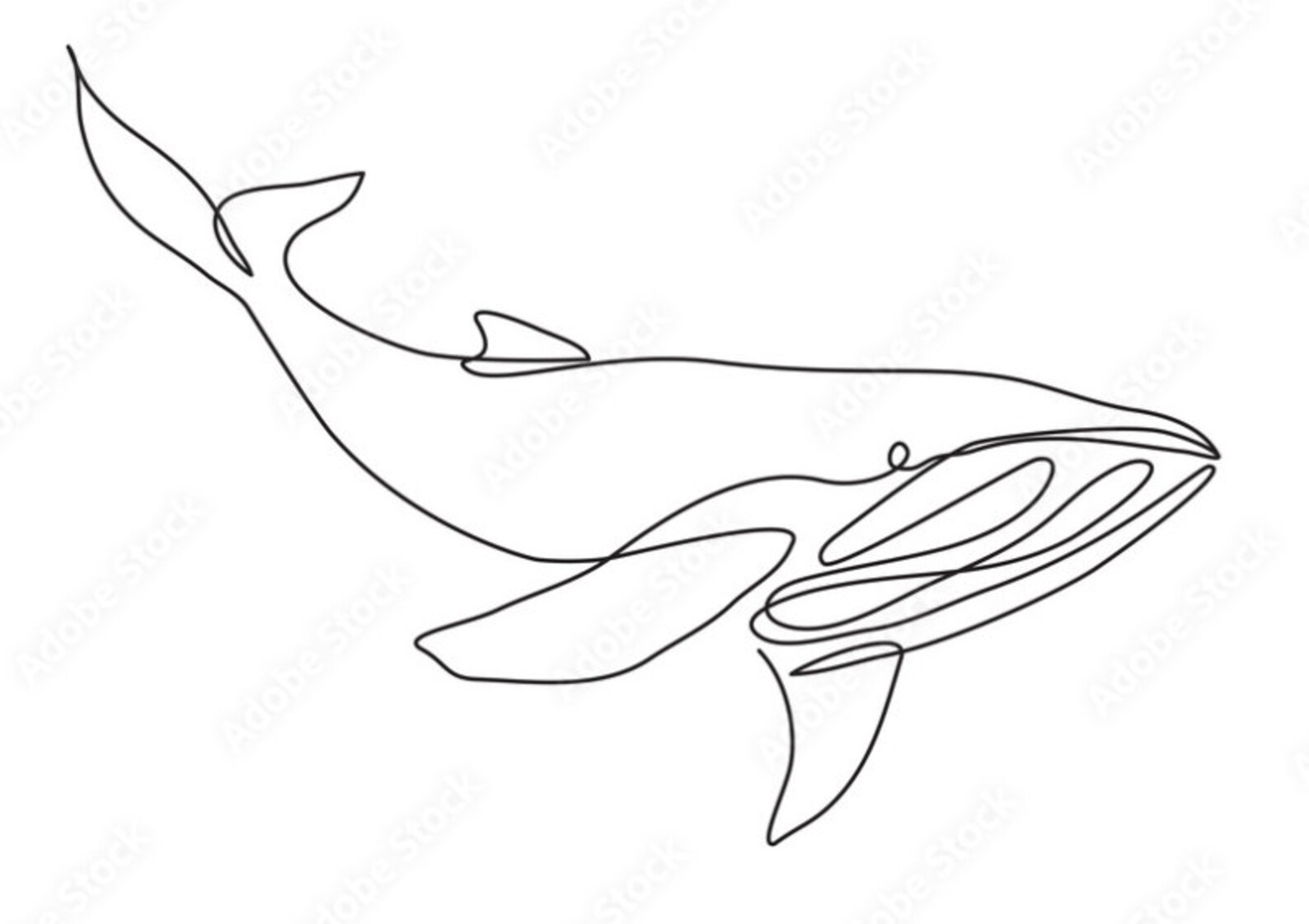 White Whale .1 Line Drawing People, Animals, Landscape. Used for Home ...