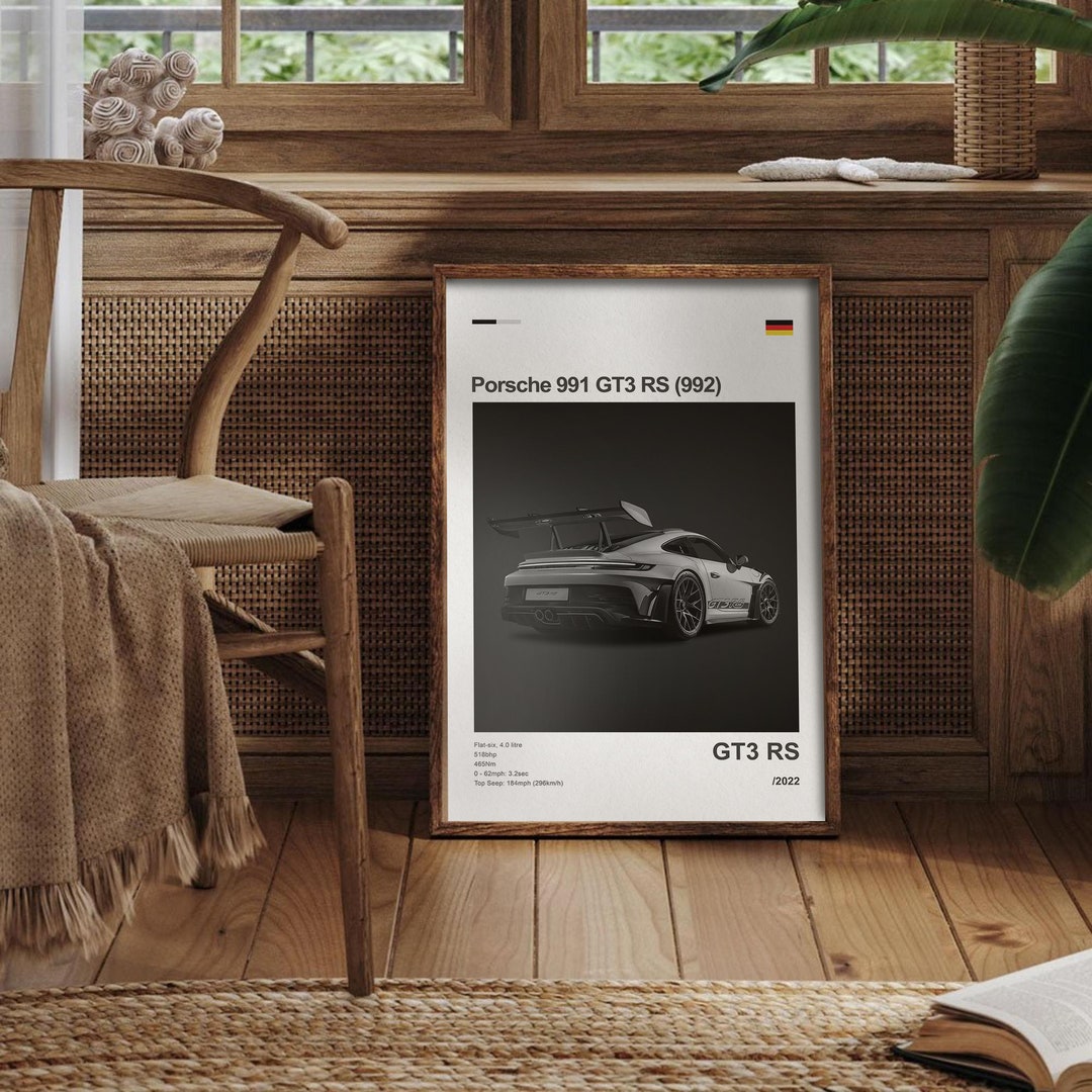 Porsche 992 GT3 RS Supercar Poster Mid Century Modern Car - Etsy