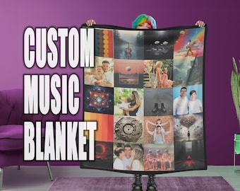Personalized Music Album Blanket, Custom Album Cover Keepsake Gift ...