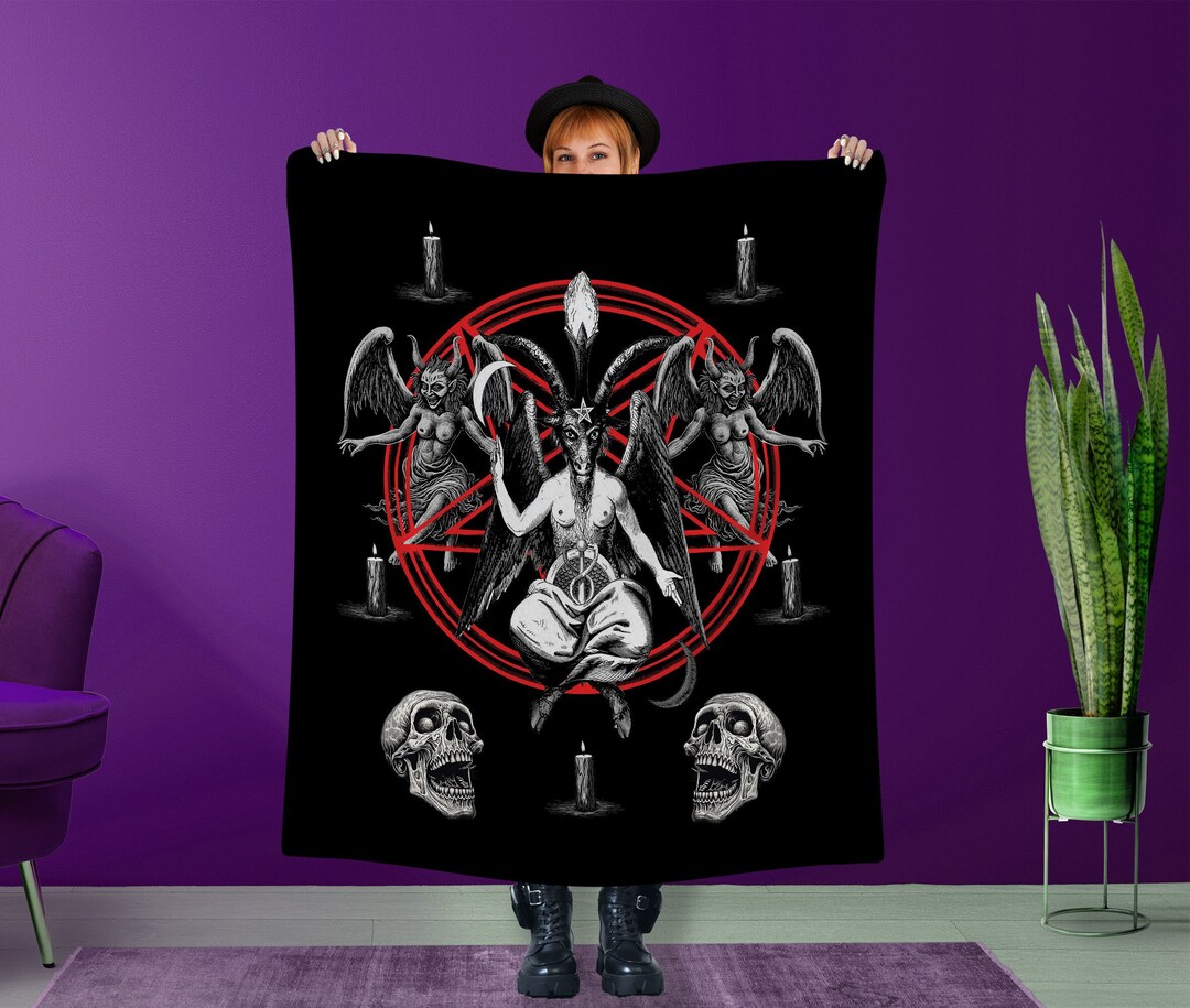 Gothic Baphomet Blanket: Spooky Goth Home Decor - Etsy