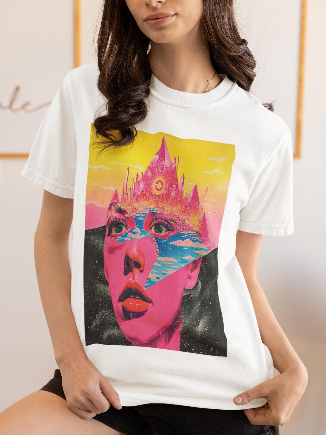 Trippy Psychedelic Oversized T-shirt, Colorful Fantasy Art, Comfort ...