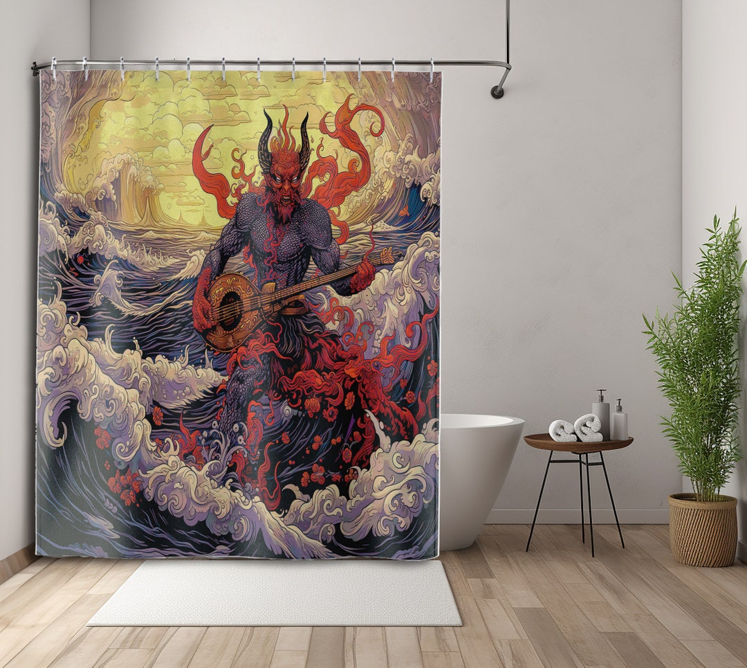 Goth Shower Curtain, Gothic Home Decor, Art Shower Curtain, Cool Shower ...