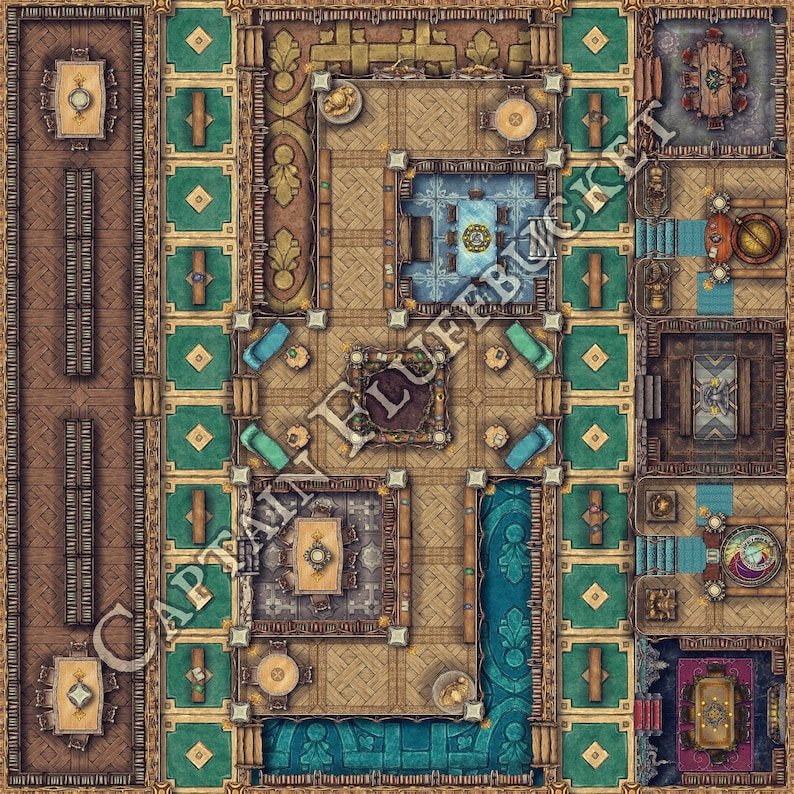 Magic School Library Battle Map for Dungeons and Dragons. (VTT, Digital ...