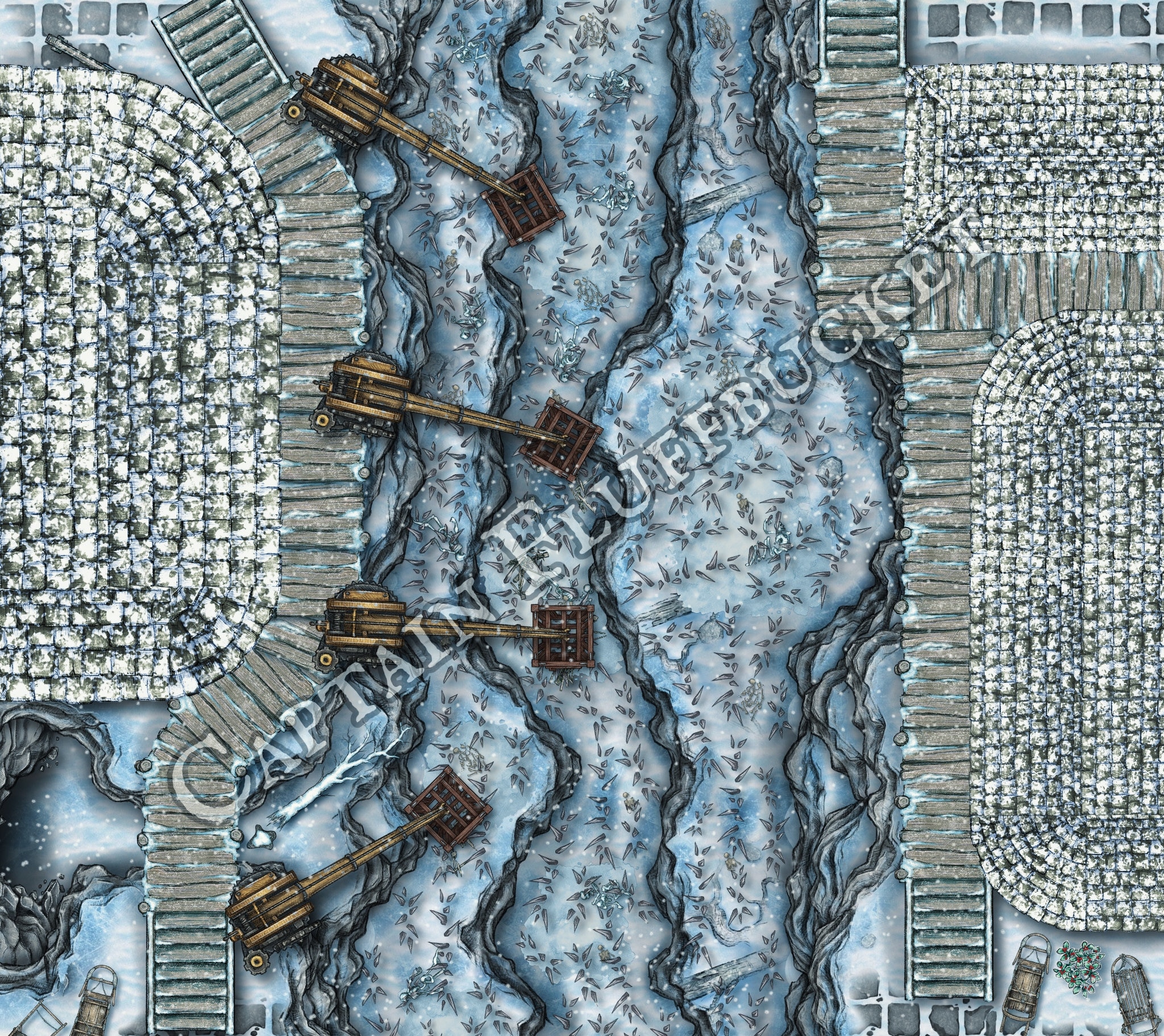 Frozen Cult Canyon Battle Map for Dungeons and Dragons. (VTT, Digital ...