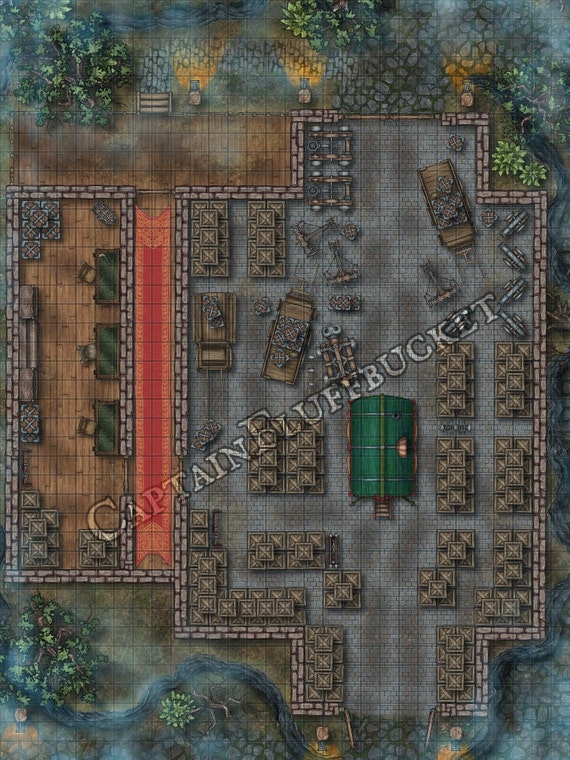 Warehouse Interior Battle Map for Dungeons and Dragons. VTT - Etsy