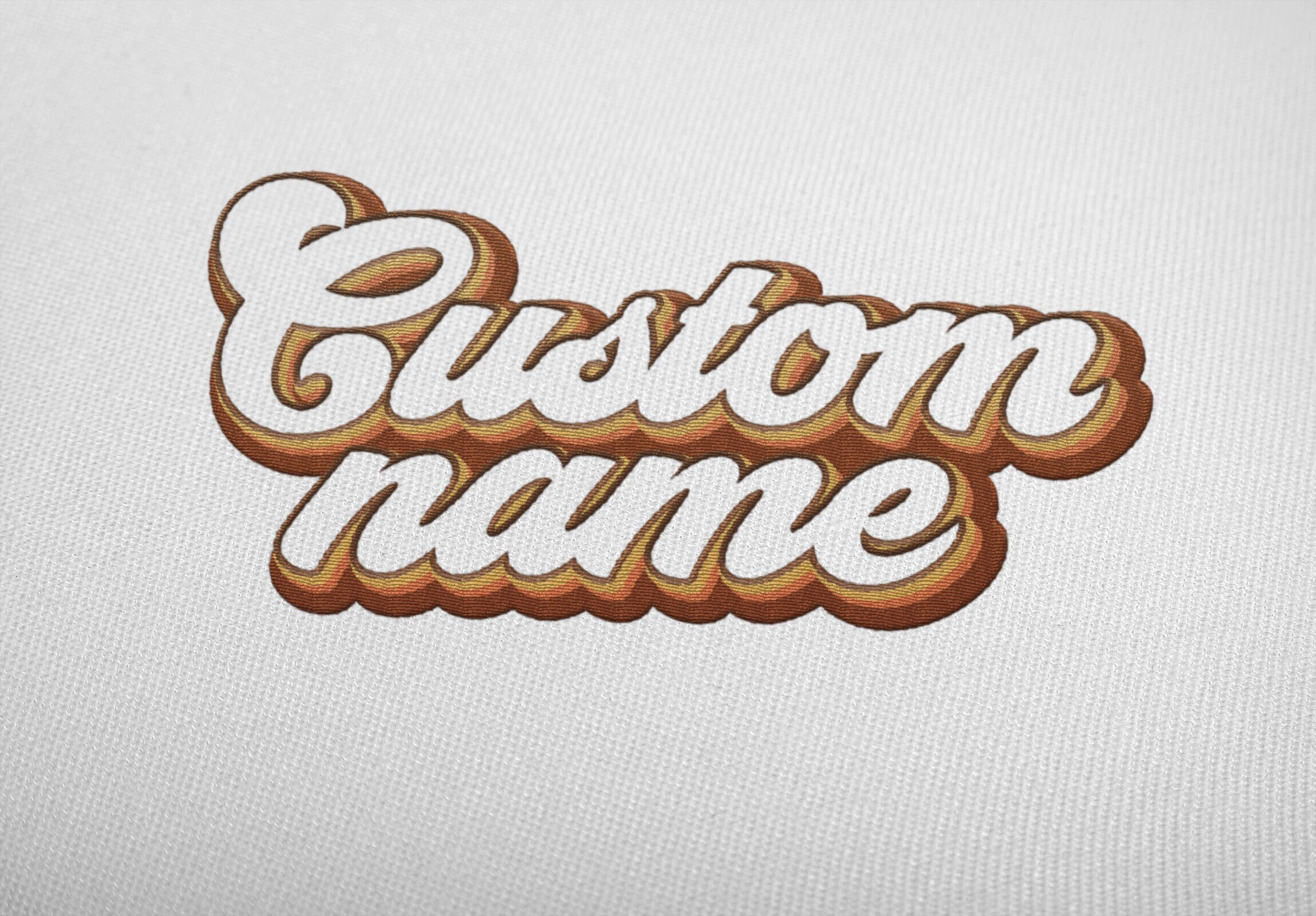 Custom Name Embroidery Design Files Vintage Font Groovy Style - Etsy