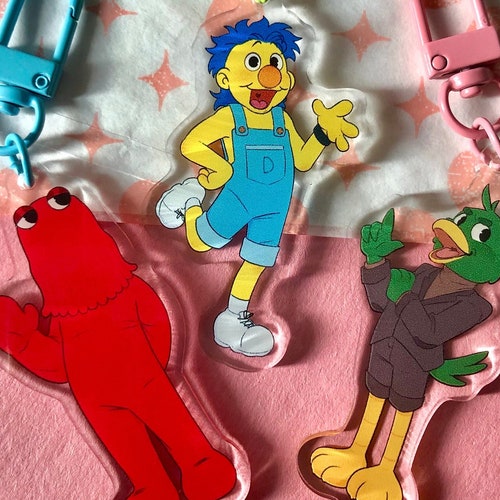 Red Guy Dont Hug Me Im Scared DHMIS Glitter Keychain - Etsy