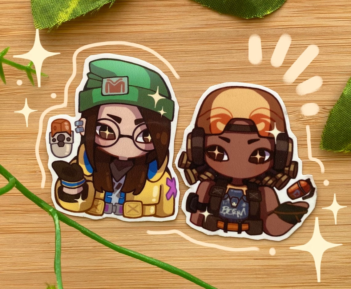 Valorant Vinyl Stickers killjoy & Raze, Waterproof Stationery, Gaming ...