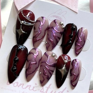 Handmade K-pop Demon Hunters “your Idol” Jinu Inspired Press on Nails ...