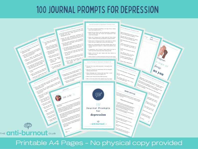 100 Journal Prompts for Depression Journal Prompts for - Etsy