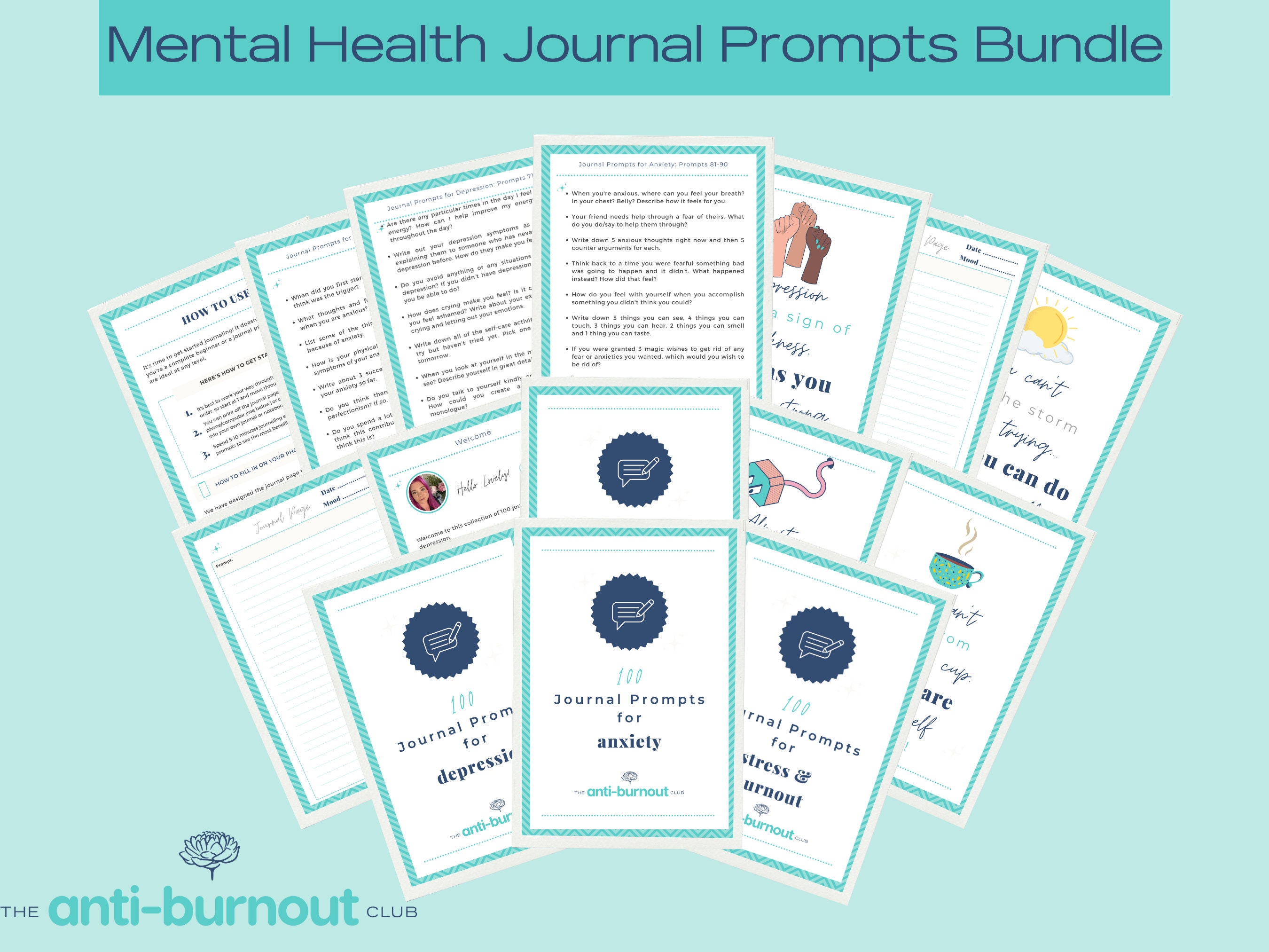 Mental Health Journal Prompts Bundle Over 365 Journal - Etsy UK