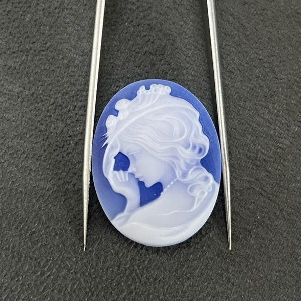 Blue Agate Cameos - Etsy