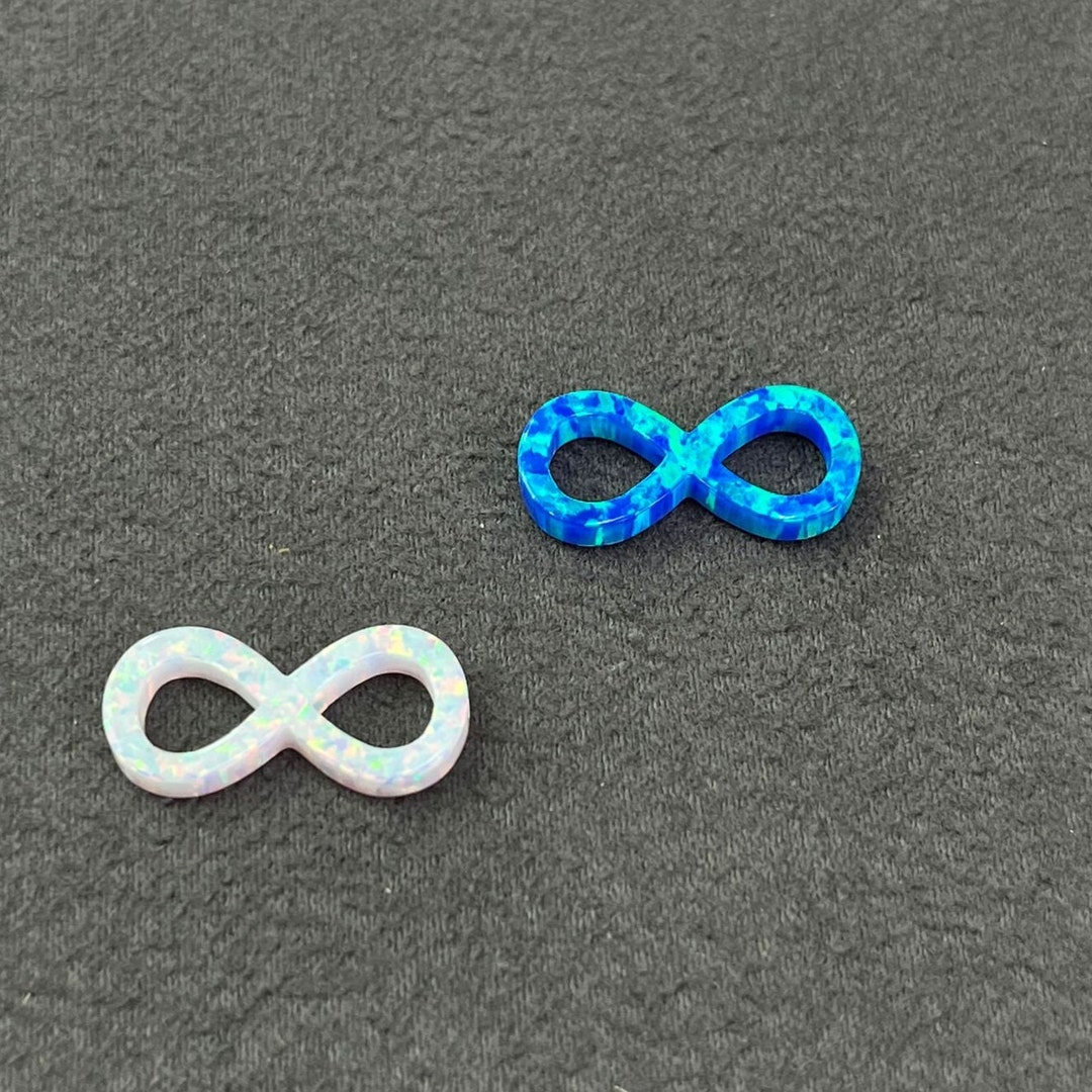 Superior Quality White & Sky Blue Lab-grown, Infinity Shape Opal , Lab Created Opal, Infinity ...