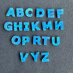 Lab-grown 10mm Blue Opal Alphabet Letter Gemstone,blue Opal Initial ...
