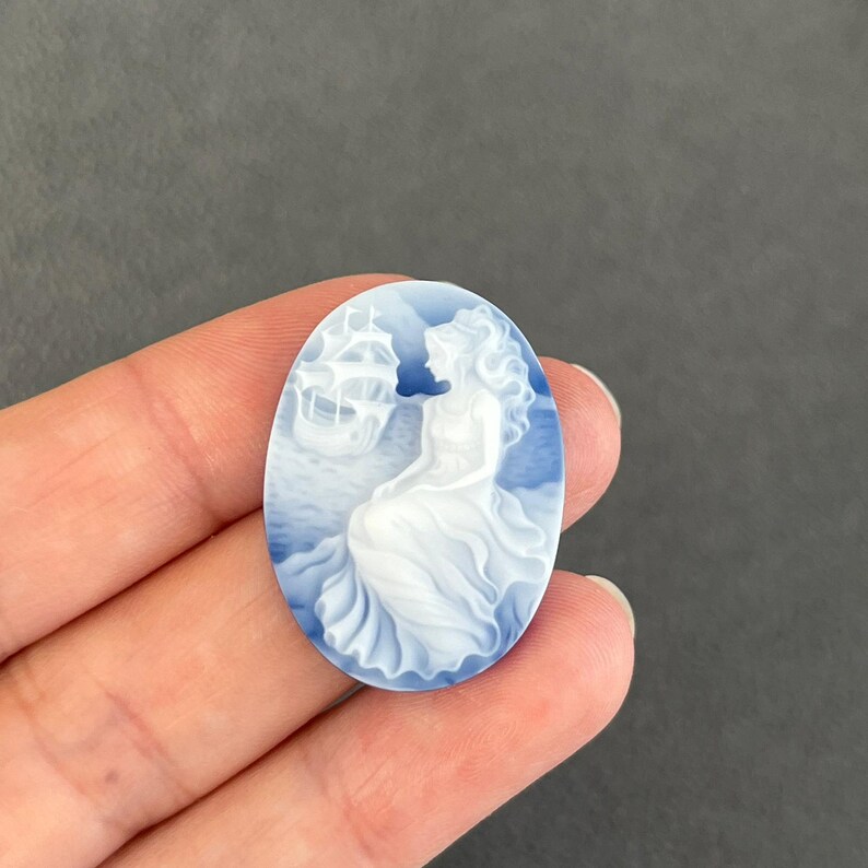 Victorian Cameo Oval Stone, Victorian Lady Cameo , Oval Flat Back Cameo ...